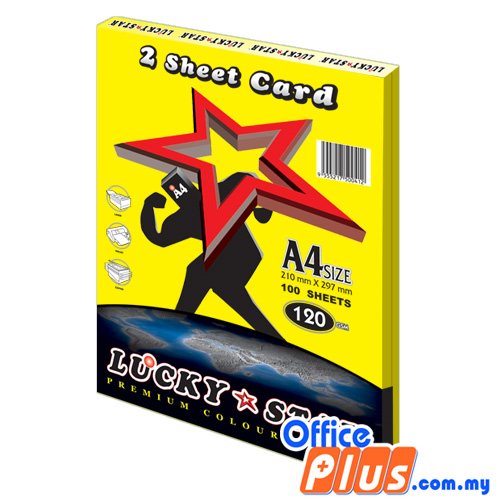 Lucky Star A3/A4 2 Sheet Card Colour 120gsm – Lemon(CS210) - OfficePlus ...
