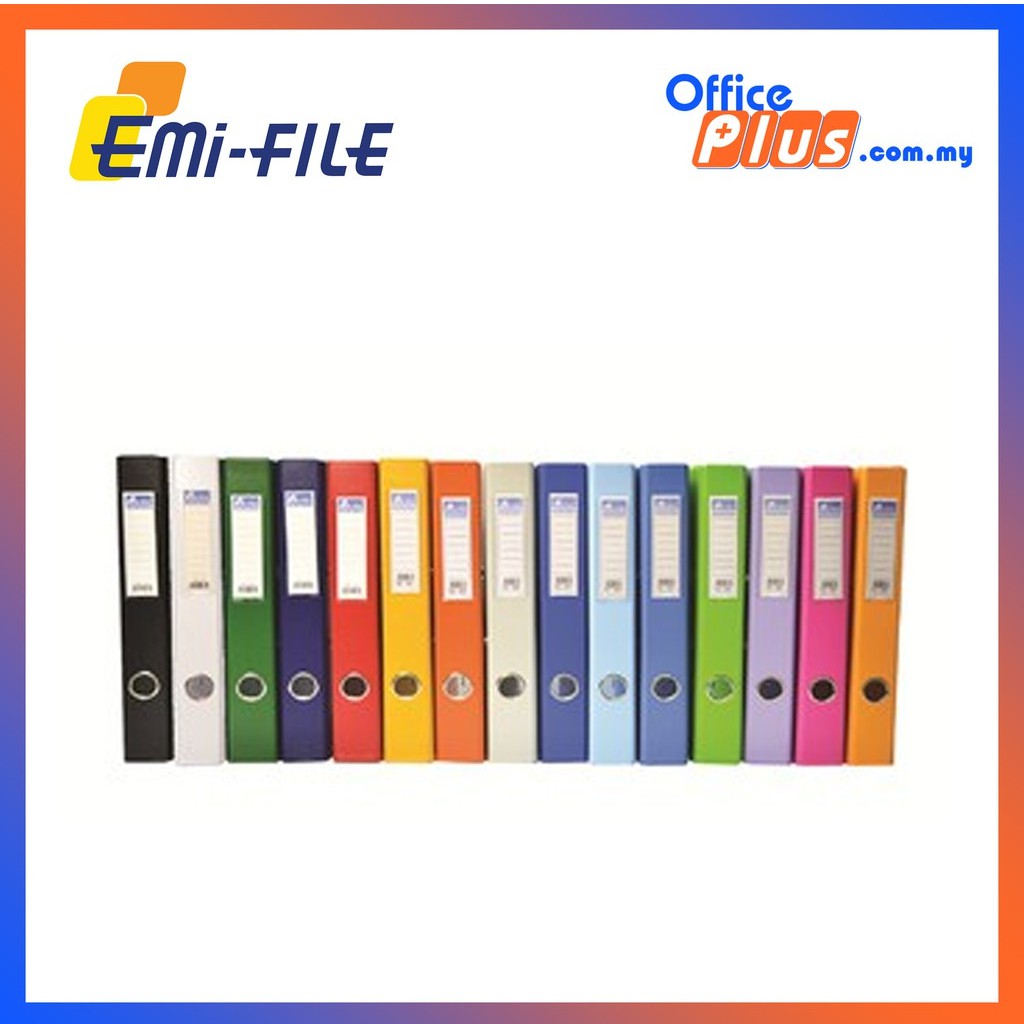 EMI 2″ PVC Lever Arch File (A4) – Mix Colour / 1 box (25 pcs) - Office Plus