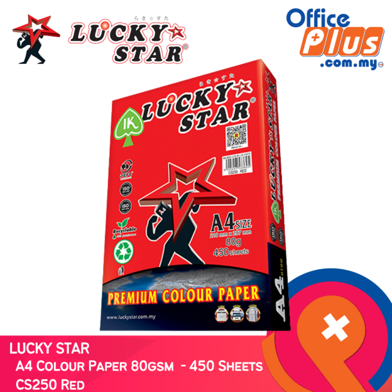Lucky Star A4 Color Paper 80gsm – 450 Sheets (Light Color) - OfficePlus ...