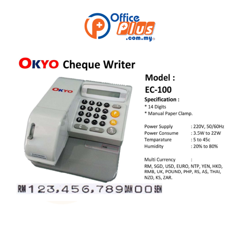 Electronic Check Writer Multi Currency - OfficePlus Malaysia