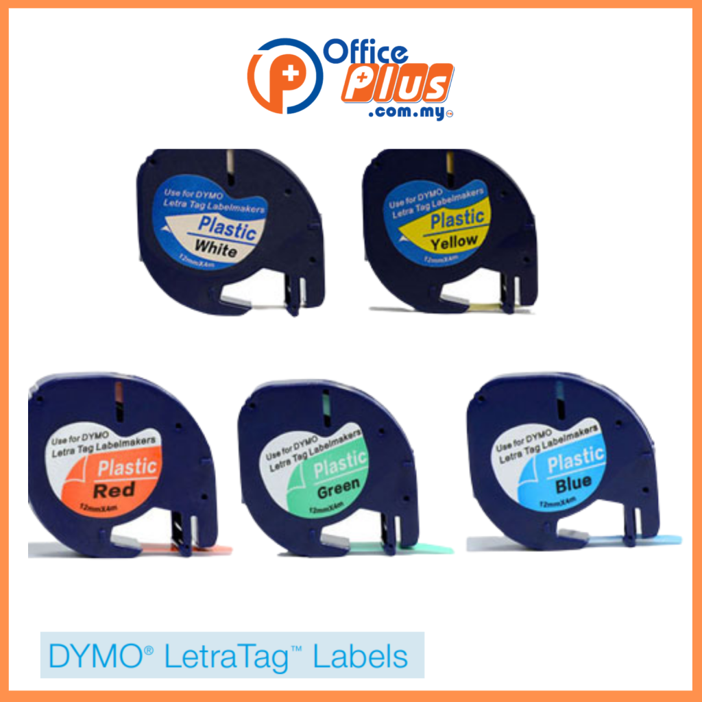 (Pre-Order) Dymo LetraTag Labelling Tape Plastic (12mm x 4m) - Office Plus