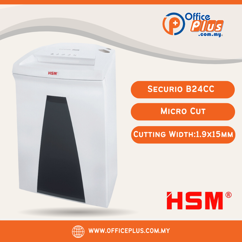 (PRE-ORDER) HSM Paper Shredder Securio B24CC - OfficePlus Malaysia