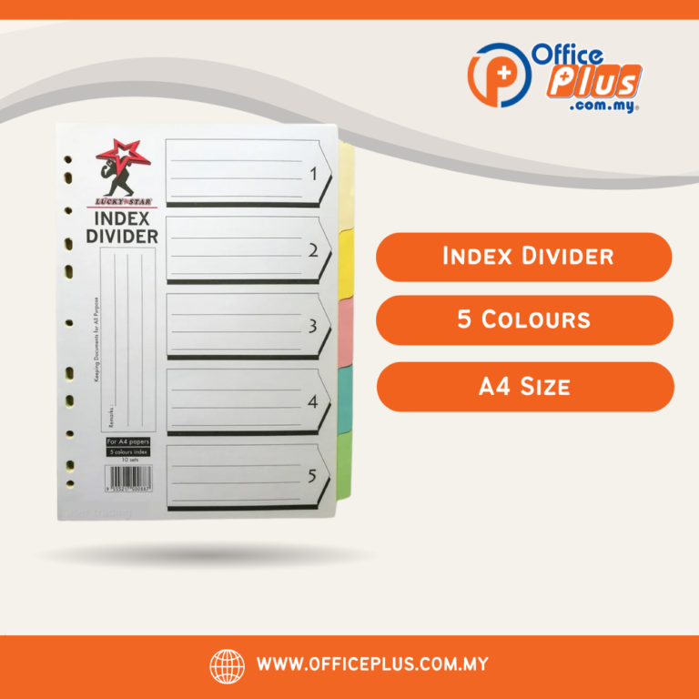 Lucky Star Index Divider with Hole – 5 Colours - OfficePlus Malaysia ...