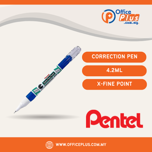 PENTEL Correction Pen Blue Pocket Metal Tip X-Fine Point 4.2ml ...