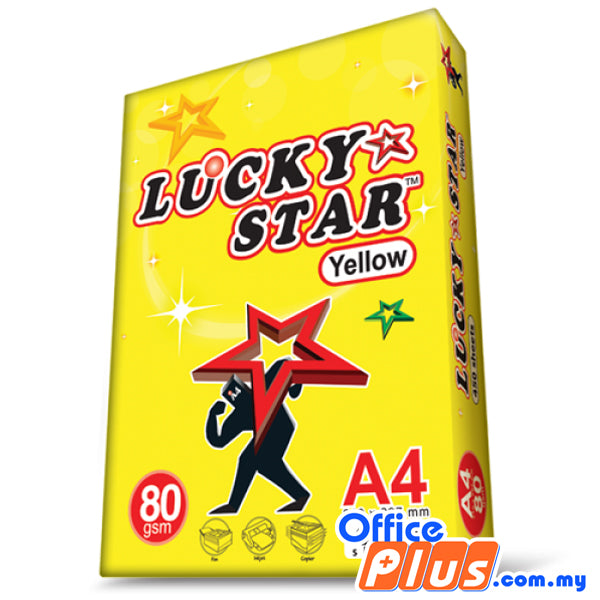 IK Lucky Star Yellow A4 Plain White Copier Paper 80gsm – 450 Sheets ...