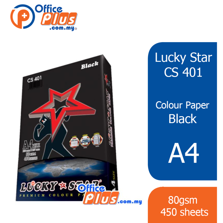Lucky Star A3/A4 Color Paper CS401 Black 80gsm – 450 sheets ...