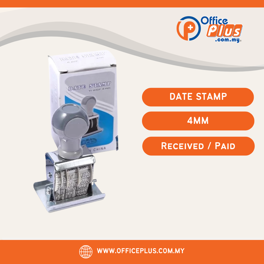Date Stamp Chop – PAID / RECEIVED Rubber Stamp - OfficePlus Malaysia